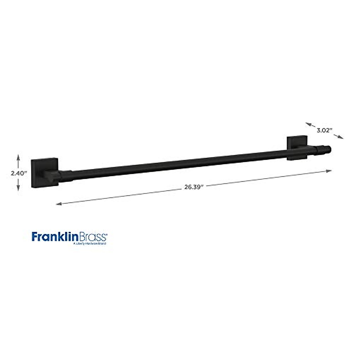 Franklin Brass Maxted 24 inch -towel Bar, Matte Black, -bathroom Accessories, MAX24-FB