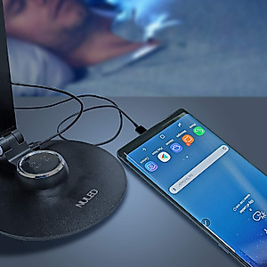 NUNET LED Desk Lamps for Home Office,Piano Lamp for Upright Piano,Rotatable Aluminum Desk Lamps with USB Charging Port,Eye-Caring Reading Light/3 Lighting Modes/Brightness Adjustable Lamp,Black