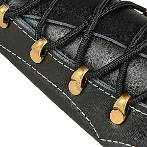 Huntingdoor Archery Arm Guards Leather Arm Guard Adjustable Forearm Guard Protective Gear Gauntlet Cuff Medieval Bracers for Hunting Shooting