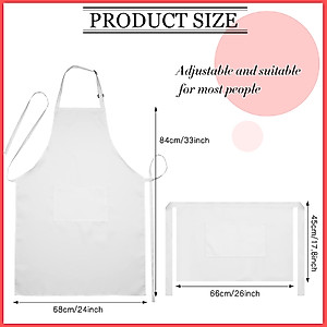 Chuangdi 7 Pcs Halloween Costume Set Include Short Flip Wigs Black Wig, Red Eyeglasses, White Half Apron, White Apron and 3 Pcs Black Fake Mustaches for Cosplay