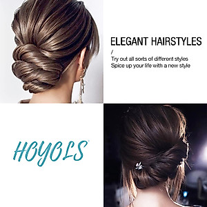 HOYOLS U Shaped Assorted Size Hair Bobby Pins, Metal Bun Clips Hairpin Crimped Design with Ball Tips for Women Girls Grips Hairstyle, 150 Count Bulk Pack (Brown)