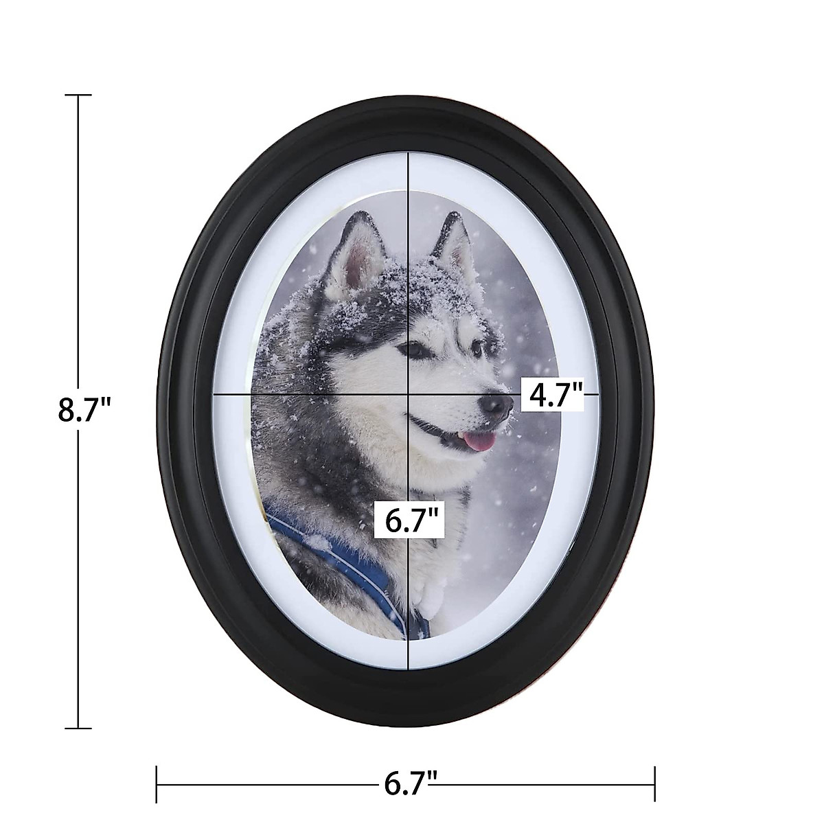 GRRONZEE 2 Pack Oval Picture Frame 5x7 Black Oval Photo Frames, 5 by 7 Oval Wall Picture Frame Photo Frame for Home Decor, Photo Gallery