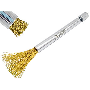 Artman Instruments Bur Cleaning Brass Wire Brush Dental Nail Cleaning Bit Cleaning Bur Cleaning Brush Copper Bristles Adjustable Length