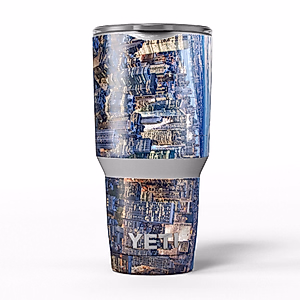 Design Skinz Night Aerial NYC - Skin Decal Vinyl Wrap Kit Compatible with The Yeti Rambler Cooler Tumbler Cups