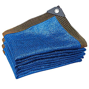 B L Shade Cloth Sun Shade 8 x 12 Ft, 90% UV Block Shade Tarp for Plant Cover, Shade Netting for Greenhouse, Barn, Chicken Coop,Dog Kennel Outdoor,Canopy, Pools, Dump Truck, Garden Shade Mesh Net Blue