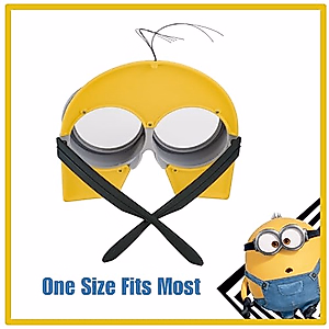 Sun-Staches Minions Official Kevin Goggles Mask | Costume Accessory |White Goggles Signature Yellow Minion Mask | One Size Fits Most