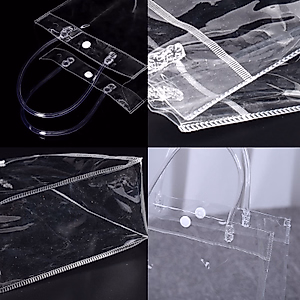 50 Pcs Plastic Gift Bags with Handle Reusable PVC Gift Wrap Tote Bags for Bachelorette Bridesmaid Wedding Birthday Baby Shower Party Favor(5.9X4.9X2.5inches)