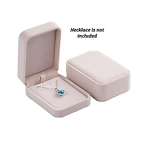 Velvet Jewelry Storage Box, Pendant gift Box, Necklace Storage Display Case, Gift Boxes For Wedding Romantic Proposal Engagement Birthday Anniversary Valentine's Day Christmas Gift (Champagne)