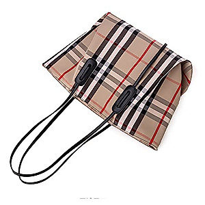 Handbags for Women Canvas Large Capacity Shoulder Bag Crossbody bags Tote Bags Ladies Top Handle Satchel Bags (Check Khaki)