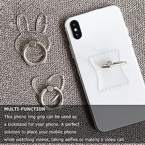 8 pcs Transparent Cell Phone Ring Holder, CNYMANY Finger Grip Kickstand Stand for Universal Smartphone Case Accessories - 8 Shapes