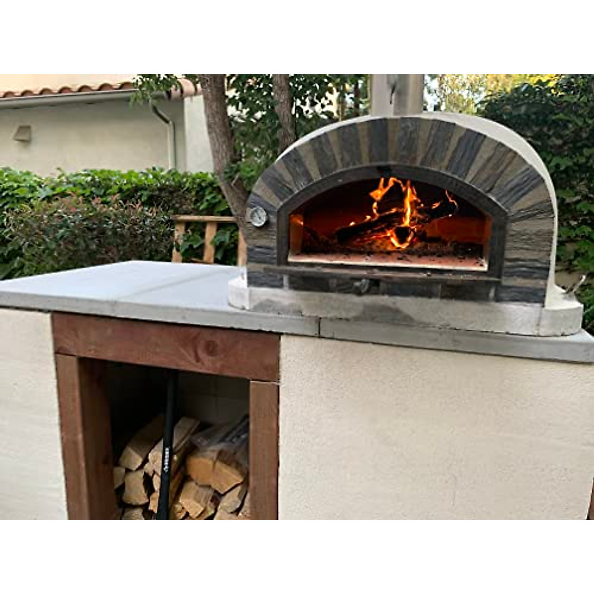 Pizzaioli Stone Arch Traditional Brick Pizza Oven. Premium Triple Insulated for Delicious Outdoor Grilled Steaks, Fish, Veggies, Bread. Cooks Pizzas in 90 Seconds