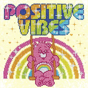Camelot Dotz Diamond Art Kit 12.6"X12.6"-Care Bears, CB Positive Vibes Multi