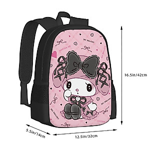 DIEZ Cartoon Backpack Melody Characters Print Backpack Cute Backpack Lightweight Backpack For School Travel Elementary School Bag Kawaii Melody