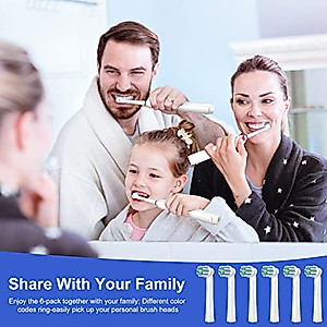 Replacement Heads Compatible with Oral B Braun, Sensitive Electric Toothbrush Heads Precision Refills for 7000, Sensitive Gum Care, Gentle Clean, OralB Pro 1000, 9600, 500, 3000, 8000, Plus (6 Count)