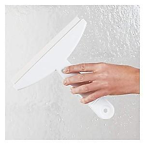 InterDesign Bathroom Shower Squeegee - 8", With Suction Hook, White