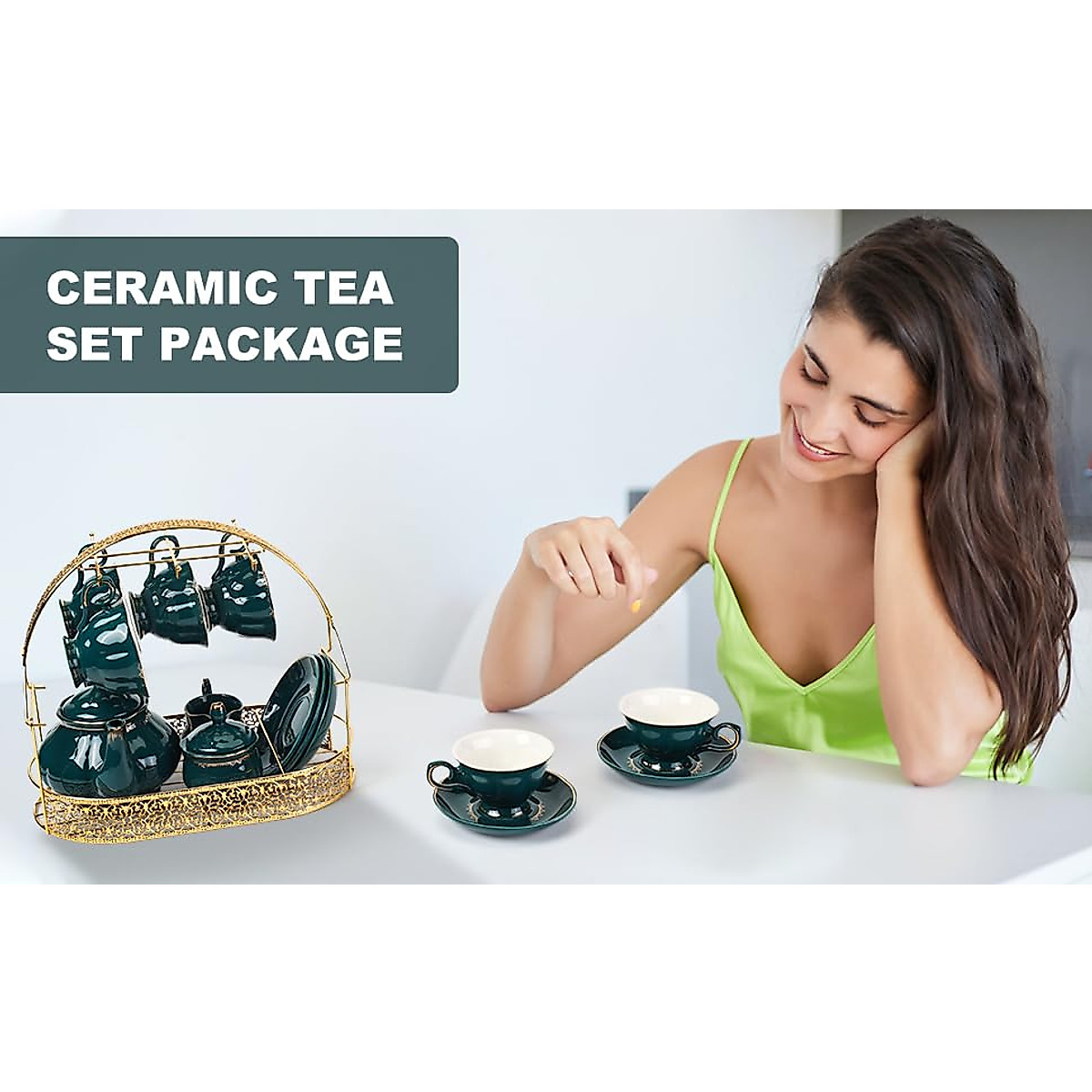 CHENP.HMC Coffee Mug Holder Mug Holders for Counter Coffee Rack Cup Holder Stand Dishes Organizer Steel Wire Rack Display Stand Service for Tea Cups