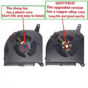 QUETTERLEE New Laptop CPU + GPU Cooling Fan for Gigabyte Aorus 15G 15P RX7P RX7G 2021 RTX30 17G XB XC XD GIGABYTE AERO 15 OLED XB XD RP75SA Gigabyte Aero 17 XA HDR XB WA Series FNGT FNGS DC12V 1A Fan