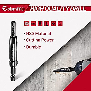 ColumPRO 3 PCS Hinge Drill Bit Set, HSS VIX bit Self Centering Drill Bits,Wood Door Window Cabinet Woodworking Hinge Hardware Pilot Hole Drill Bit 3/32"(#6),7/64"(#8),1/8" (#10), Organized Storage