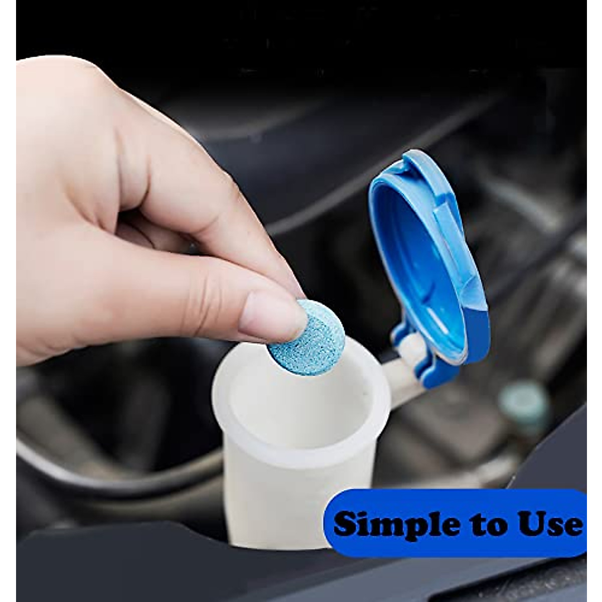 Kindax Car Windshield Washer Tablets 40Pcs Car Glass Wiper Fluid Concentrated Clean Tablets 1 Pack Makes 42 Gallons,1 Piece Makes 1.05 Gallons