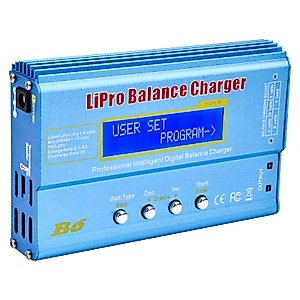 diymore Balance Charger Discharger 1S-6S Digital Battery Pack Charger 80W 6A with AC Adapter for Li-ion/Life/NiCd/NiMH/LiHV/PB/Smart Battery