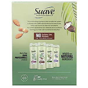 Suave Professionals Moisturizing Shampoo and Conditioner for Dry Hair Almond and Shea Butter Paraben-free and Dye-free 28 oz 2 Count
