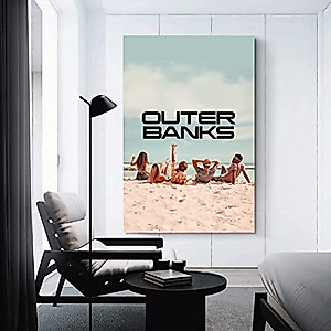 ANARONA Outer Banks Poster, OBX Canvas Poster Unframed Wall Art Dorm Room Decor Aesthetic Beach Scenery Painting for Bedroom Living Room (12 x 18 in)