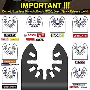 15PCS Universal Oscillating Tool Oscillating Saw Blades, Oscillating Multitool Quick Release Saw Blades for Wood Metal Plastics, Fit Fein Multimaster Porter Cable Bosch Ryobi Dewalt Milwaukee Rockwell