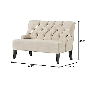 Christopher Knight Home Nicole Fabric Settee, Light Beige