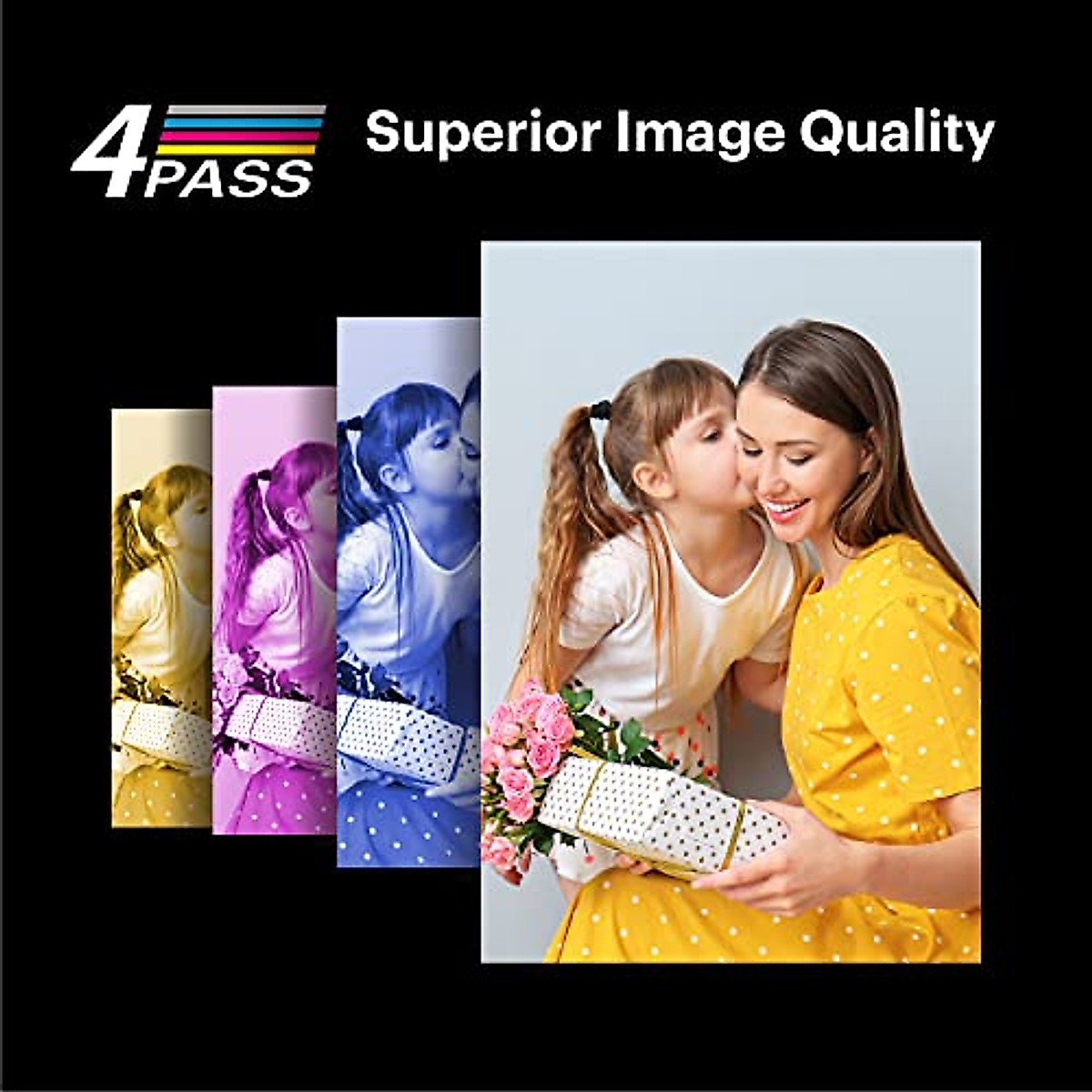 KODAK Mini 3 Retro 4PASS Portable Photo Printer (3x3 inches) + 8 Sheets, Black
