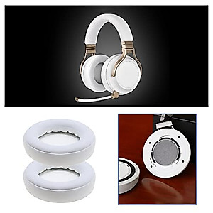 1 Pair Earpads Ear Cushions Protein Leather Memory Foam Replacement Repair Parts Compatible with Corsair Virtuoso RGB Wireless SE Headphones White