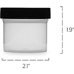 Salad Dressing Condiment Containers (6-Pack); 2-Ounce To-Go Plastic Mini Food Storage Jars for Lunch Boxes; Carry Up to 4 Tablespoons