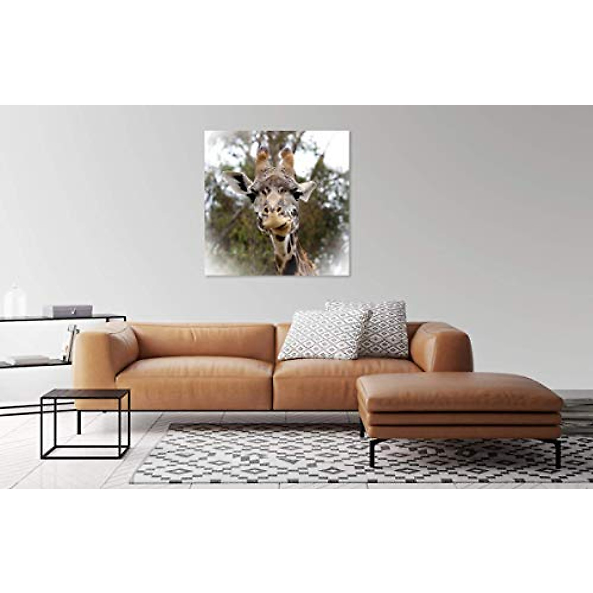 Funny Giraffe Photo on CANVAS Fine Art Print Zoo Animal Photography Children's Room Decor Ready to Hang