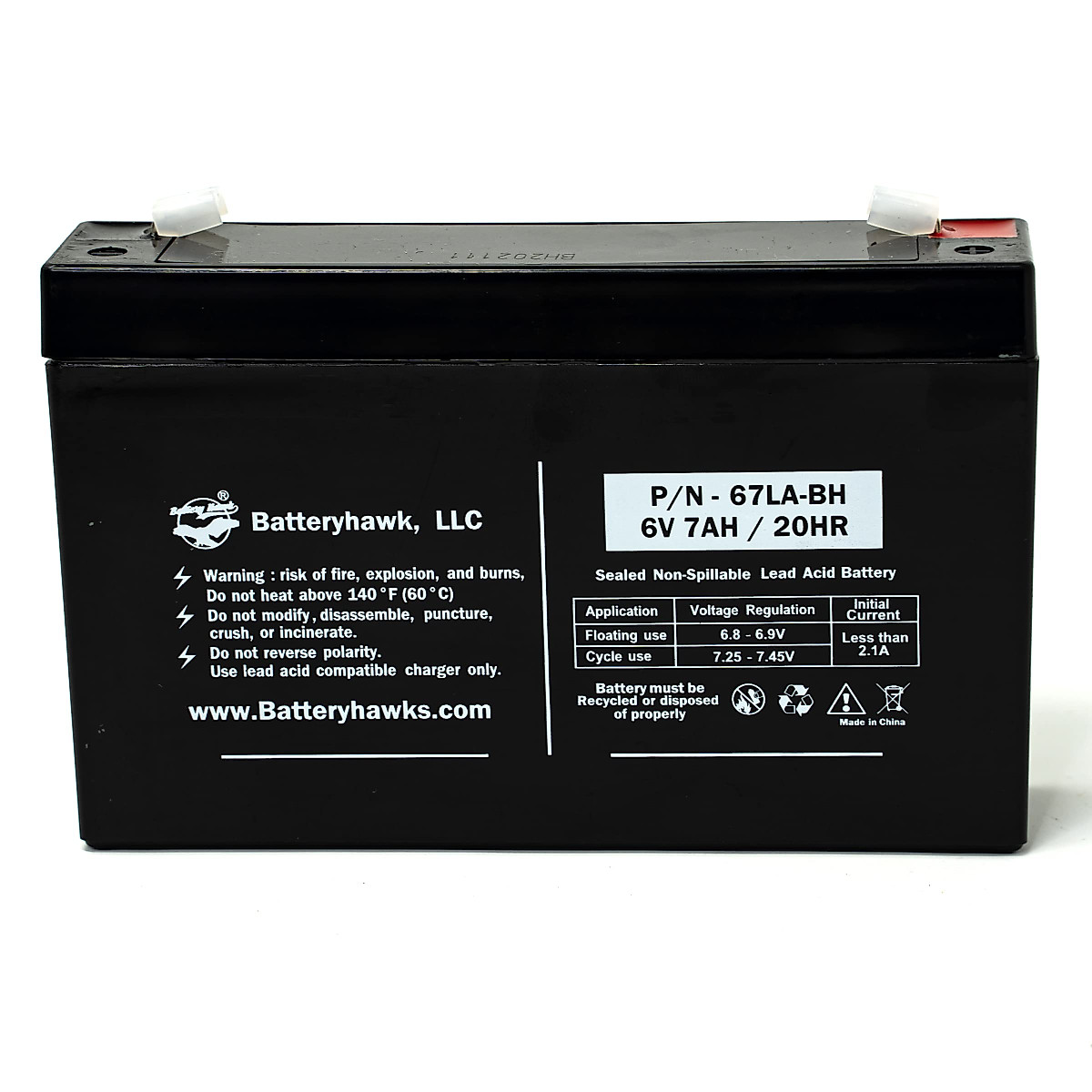 Battery Hawk (3 Pack UB670 WP7-6 EMB-0606 Sealed for Exit Sign Emergency Light BAT67 ELB-0607 Lead Acid 6V 7AH SLA