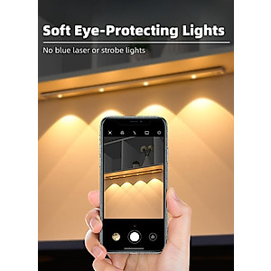 GARTO Silver Under Cabinet Light 2 Packs,23.62 inch Slim LED Motion Sensored Light,4 Beads USB Rechargeable Under Counter Lights for Kitchen Shelf Wardrobe Closet