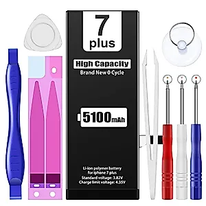 （5100mAh） Battery for iPhone 7 Plus(2022 New Version), (Model:A1661, A1784, A1785) High Capacity Than Others Replacement Battery with Complete Repair Tool Kit and Instructions .b