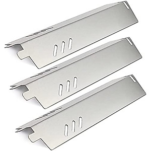 Zemibi Stainless Steel Heat Plate Replacement for Backyard Grill BY13-101-001-11,BY14-101-001-01, GBC1429W, GBC1429W-C, Uniflame GBC1329W, GBC1403W, GBC1429 Gas Models, 13 1/16" X 3 5/8", 3-Pack