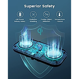 Wireless Charger - Wireless Charging Pad, 10W Max Charging Pad for Apple iPhone 14 Plus/14 Pro/13 Pro Max/Pro/Mini/12/11, Airpods 3/2/Pro, Wireless Phone Charger for Samsung S22/S21, Dual Charging Pad