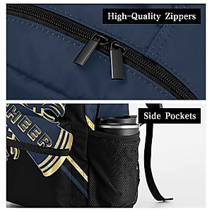 BigBigift Personalized Cheer Navy Black Cheerleaders Multifuction Backpack with Name Text for Women Men Gift, 12.2(L)x5.9(W)x16.5(H)inch
