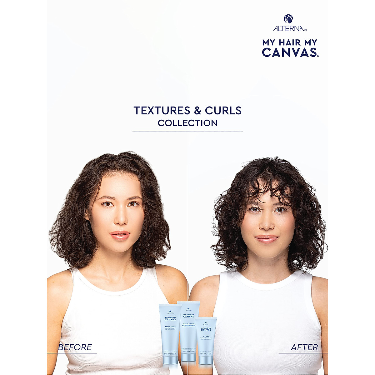 My Hair. My Canvas. Travel and Trial Size Begin Again Vegan Curl Cleanser Enhancing Shampoo for Curly, Coily, and Textured Hair, 1.35 oz