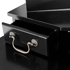 KJNS Vanity Set Makeup Dressing Table Tri Folding Mirror Stool 4 Drawers Black Vanity Desk Makeup Vanity Side Tables Bedroom Vanity Table Portable Desk Vanity Set