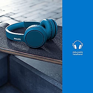 Philips H4205 On-Ear Wireless Headphones with 32mm Drivers and BASS Boost on-Demand, Blue