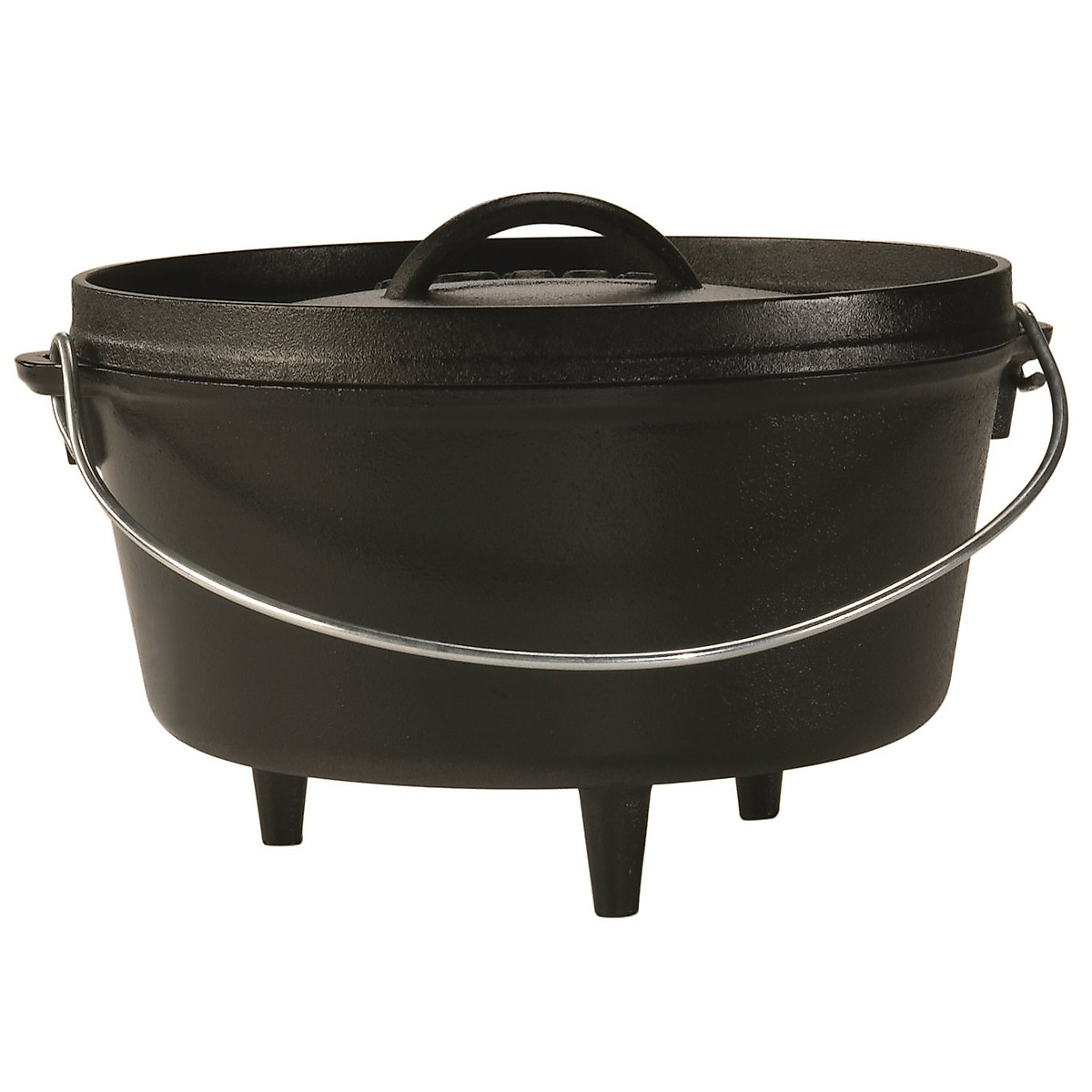Lodge L10DCO3 Cast Iron Deep Camp Dutch Oven (5-Quart) and Lodge 3TP2 Camp Dutch Oven Tripod (43.5-Inch, Black)