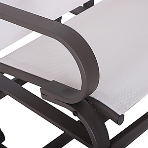 Outsunny Outdoor Glider Chair, Gliders for Outside Patio with Smooth Rocking Mechanism and Lightweight Construction for Backyard, Beige