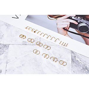 AllerPierce 20G Gold Nose Rings Sets Bone Screw L Shaped Nose Studs Tragus Cartilage Nose Ring Hoop Stainless Steel Nose Piercing Jewelry for Women Men