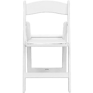 TentandTable White Resin Stackable Folding Chairs | 8 Pack | Heavy Duty | 300-Pound Capacity | for Banquets, Weddings, and Events