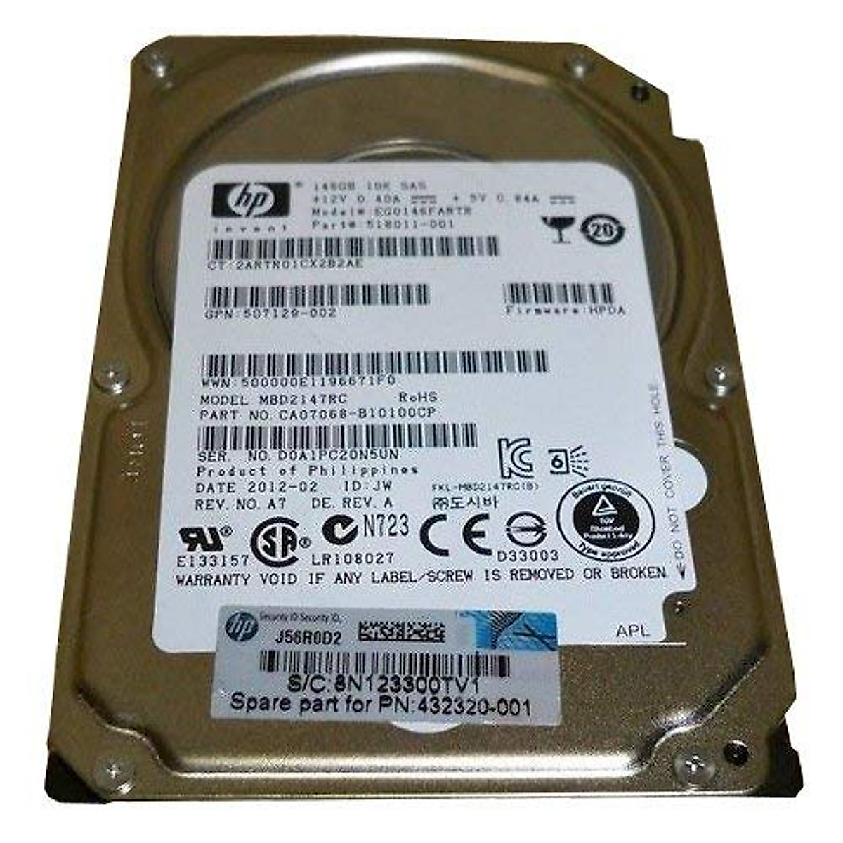 518011-001 HP-Compaq 146 GB 10K RPM Form Factor 2.5 Inches Hot Sw (Renewed)