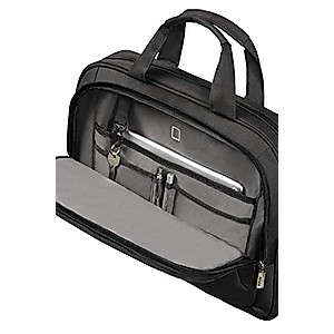 AMERICAN TOURISTER Unisex Adult Briefcase, Black (Black/Orange), M (15.6 Inch)