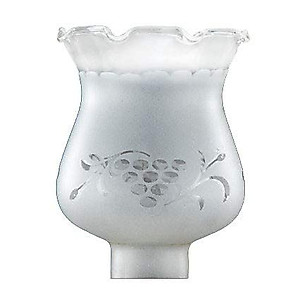 B&P Lamp 1 5/8 Inch Fitter Colonial Style Frosted and Etched Design Glass Lamp Shade for Vintage and Antique Style Lamps