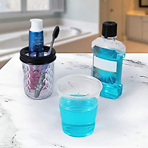 Turbo Bee 300 Pack 3 OZ Clear Plastic Cups，Disposable Bathroom Mouthwash Cups, Small Plastic Cups-Espresso Cups Ideal for Drinking Tasting, Food Samples