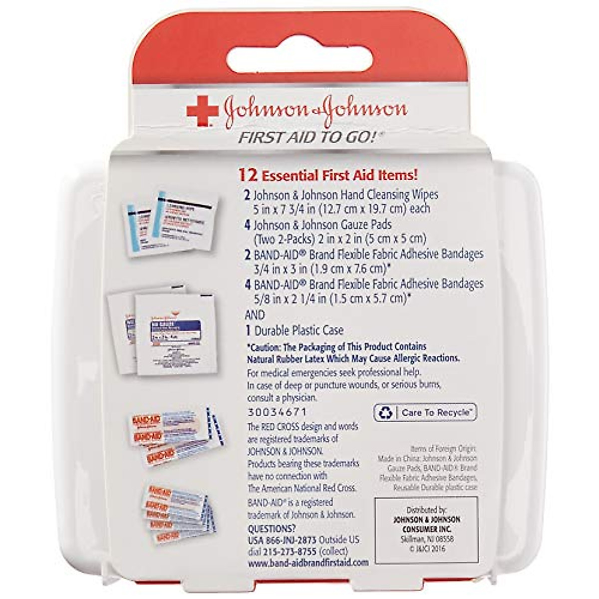 JOHNSON & JOHNSON First Aid to Go Kit 12 Items 1 Each (Pack of 2)